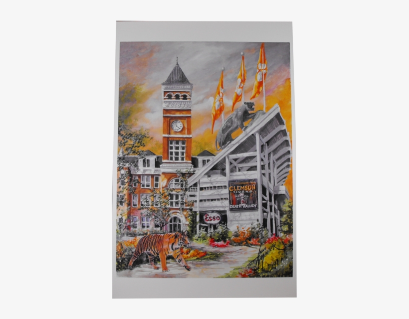 Clemson Icons Print - Painting Of Death Valley Clemson - 398x599 PNG ...