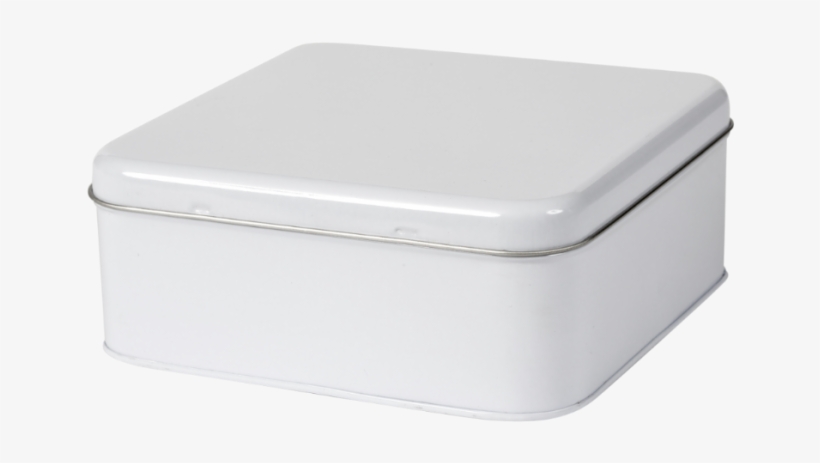 Square Cake Tin With Sliplid - White Square Metal Tin - 1030x687 PNG ...
