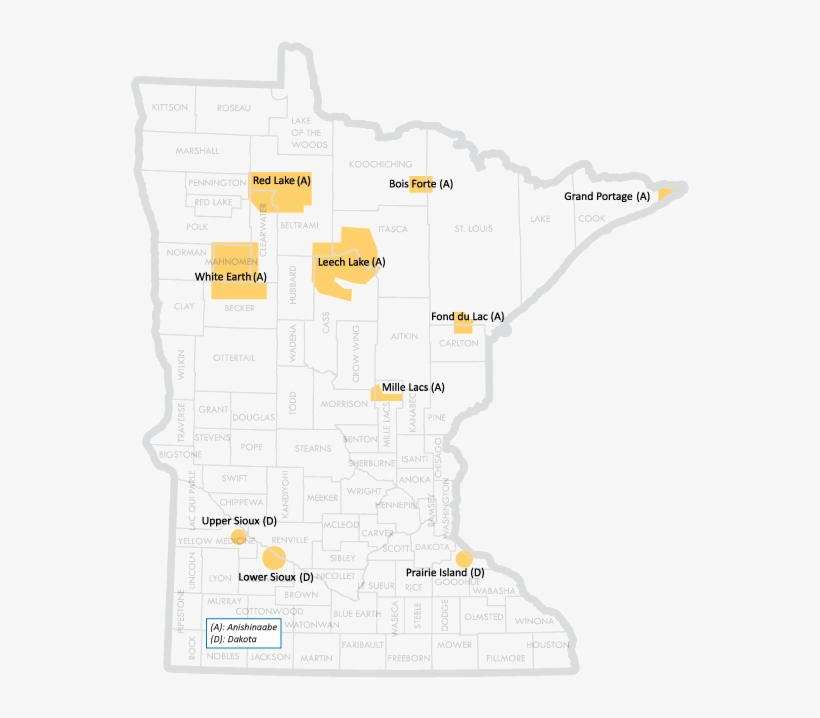 State Of Minnesota Map With Tribal Nations - Minnesota - 601x658 PNG ...