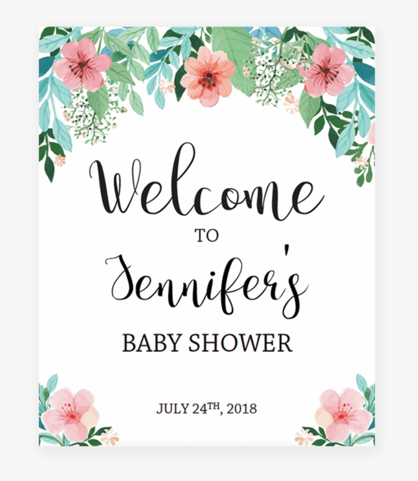 Floral Shower Welcome Sign Printable By Littlesizzle - Floral Baby ...