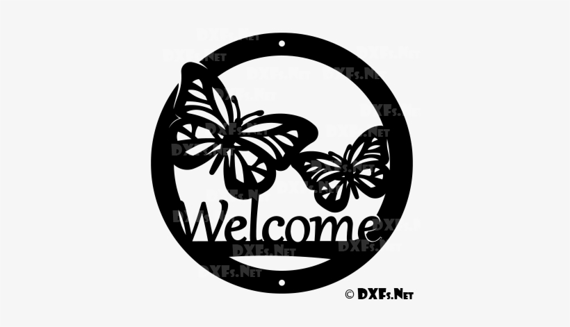Butterfly Welcome Sign Design For Cnc Cutting - Laser Cut Metal Welcome ...