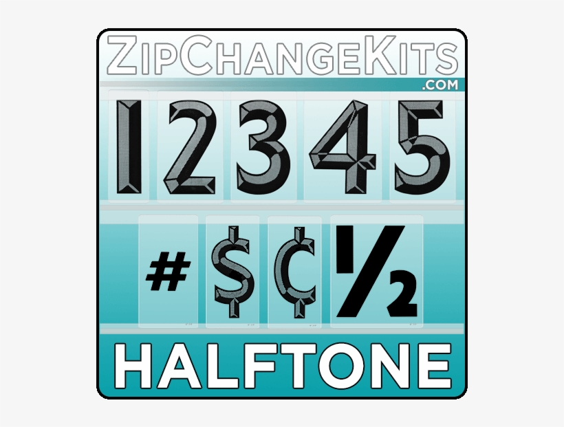 Zip Halftone 10" Combo Kit - Number - 600x600 PNG Download - PNGkit