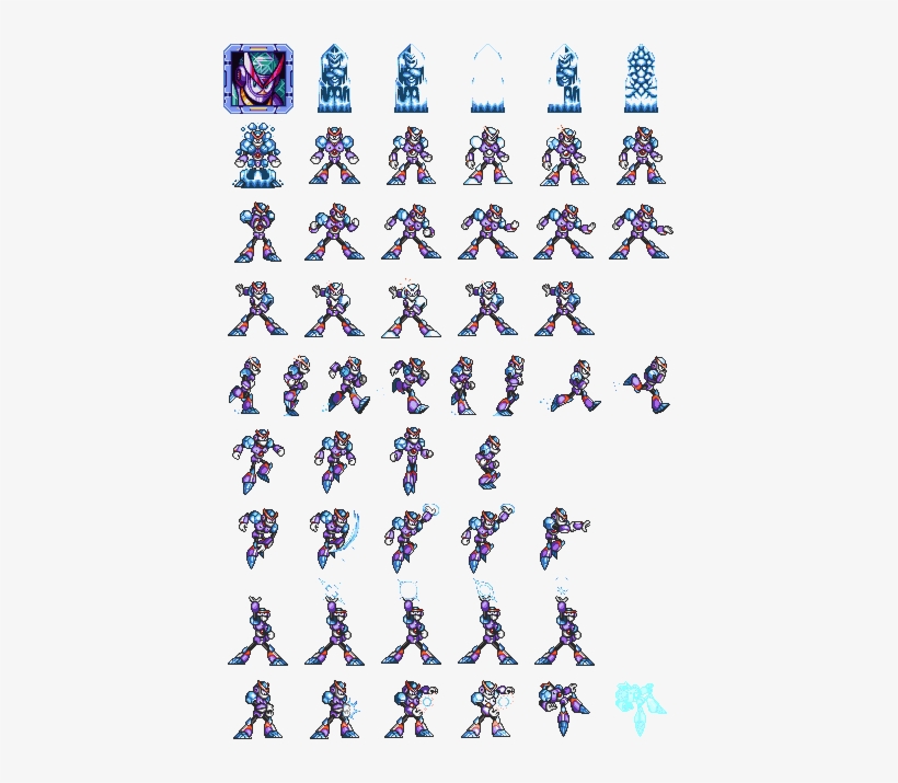 Freeze Man - Mega Man 7 Freeze Man Sprites - 411x635 PNG Download - PNGkit