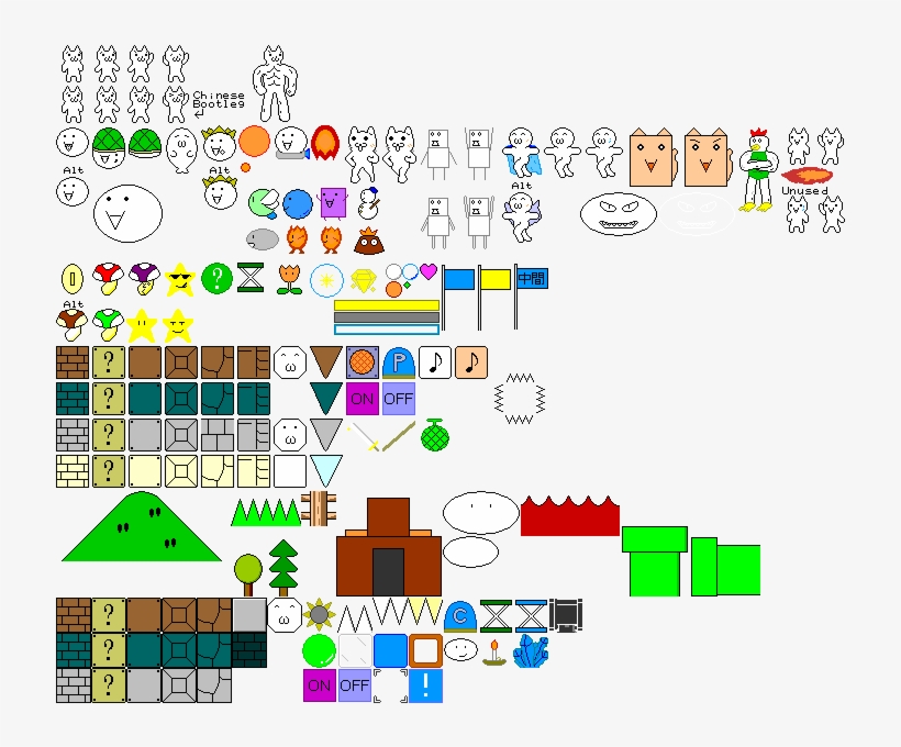 62942 - Syobon Action Sprite Sheet - 722x610 PNG Download - PNGkit