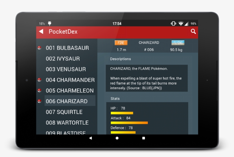 Pocketdex -pokedex For Android - Android Application Package - 1102x800 ...
