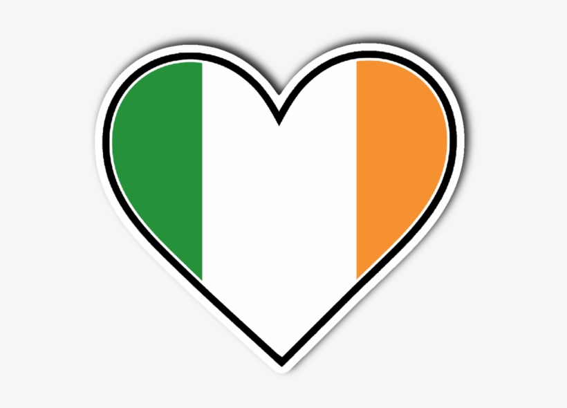 Irish Flag Heart Vinyl Die Cut Sticker - Die Cutting - 600x600 PNG ...