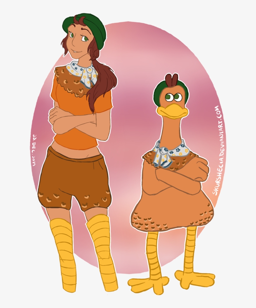 Ginger And Her Humanized Form From Chicken Run - Chicken Run Ginger ...