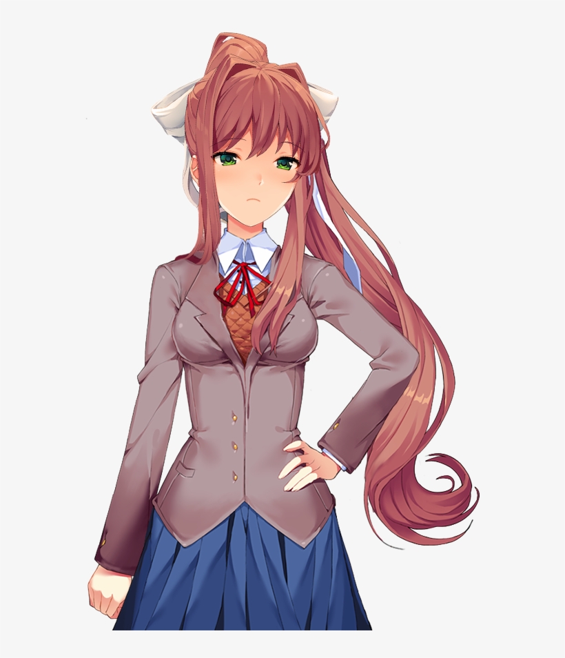 Doki Doki Monika Hand On Hip Png - Doki Doki Literature Club Monika ...