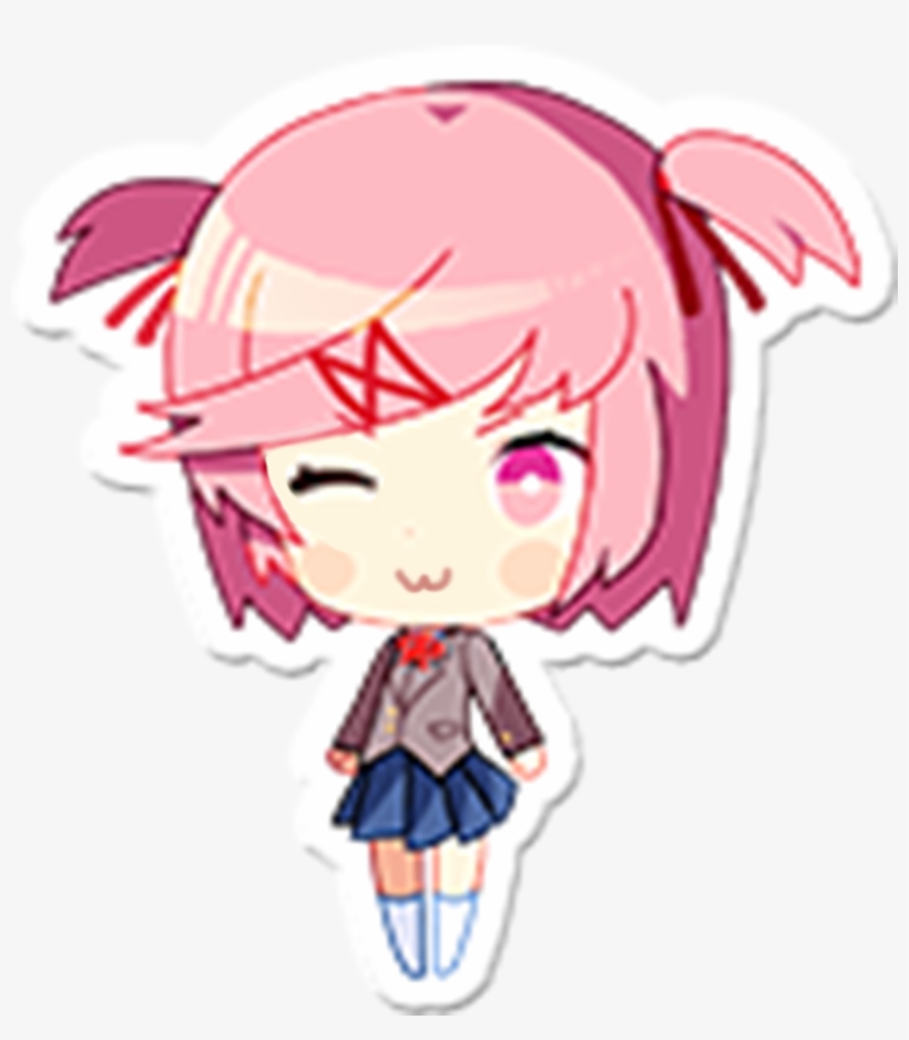 Edited Media Fun Winky Natsuki Chibi Png Chibi Natsuki - Doki Doki Literature Club Chibi Natsuki ...
