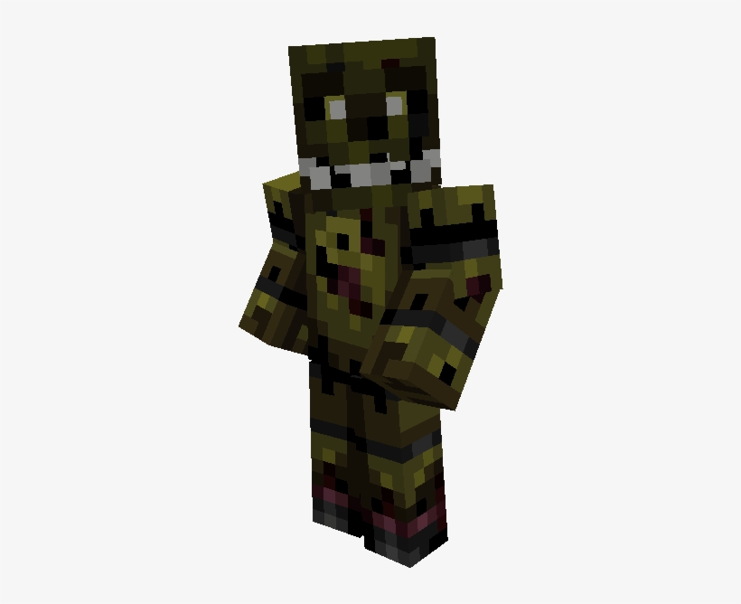 Springtrap V2 - - Minecraft Springtrap Png - 319x622 PNG Download - PNGkit