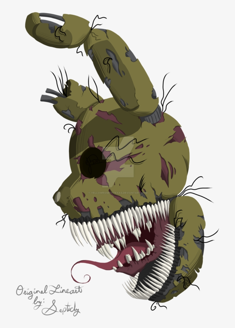 F2u) Nightmare Springtrap - Nightmare Springtrap Bonnie Drawing ...