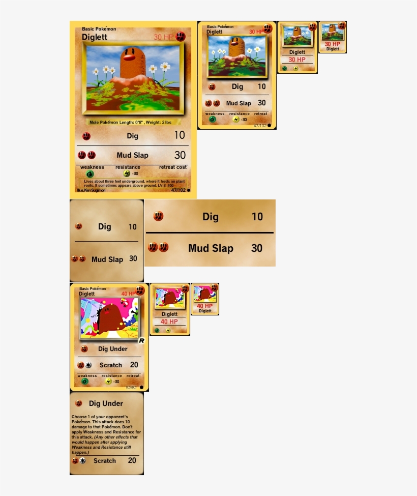 #050 Diglett - Diglett Pokemon Card - 547x895 PNG Download - PNGkit