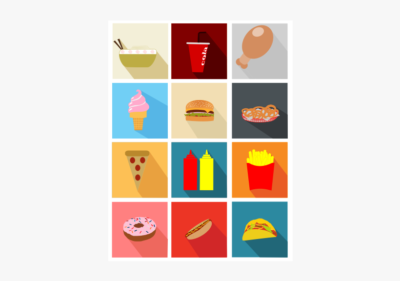Fast Long Shadow Icons Medium Image Png - Fast Food Minimalist Icons ...