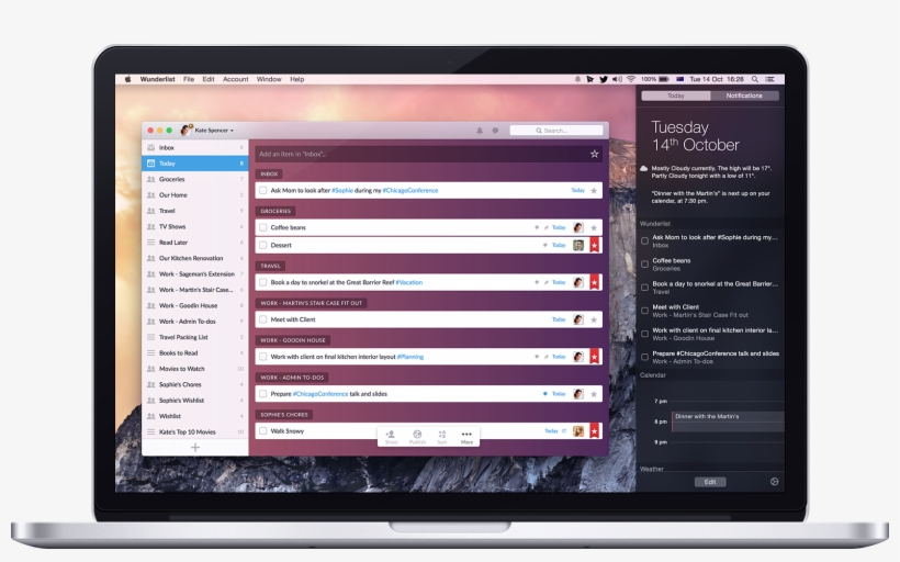 Wunderlist Mac - 1566x902 PNG Download - PNGkit