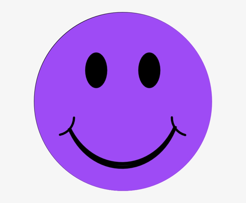 Free Clipart Picture Of A Blue Flower With A Smiley - Purple Happy Face ...