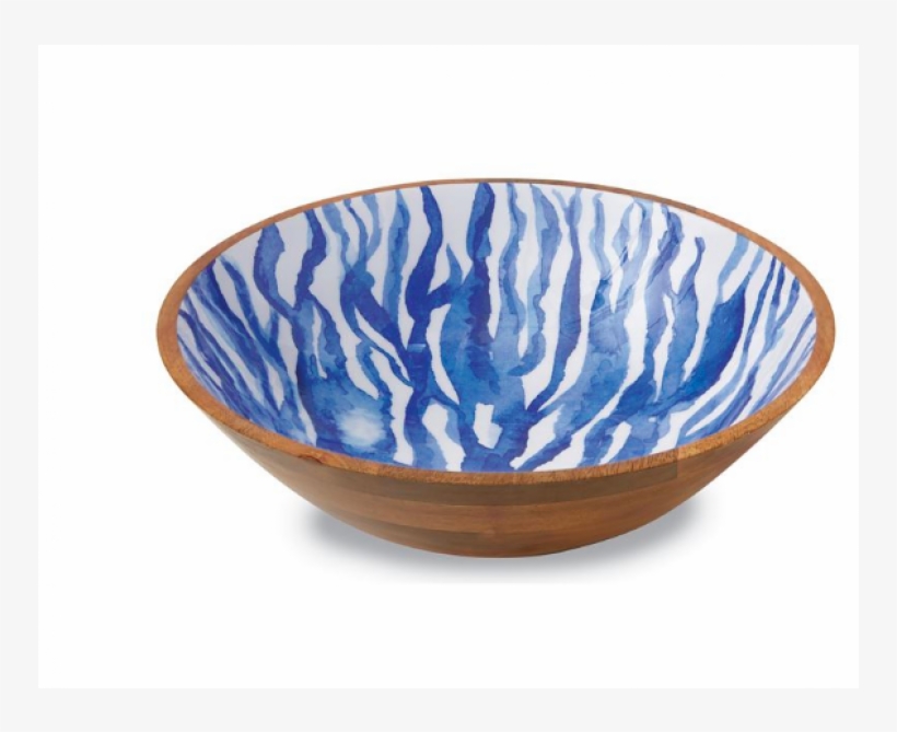 Wood And Enamel Blue Coral Bowl - Wood Print Bowl - 750x750 PNG ...