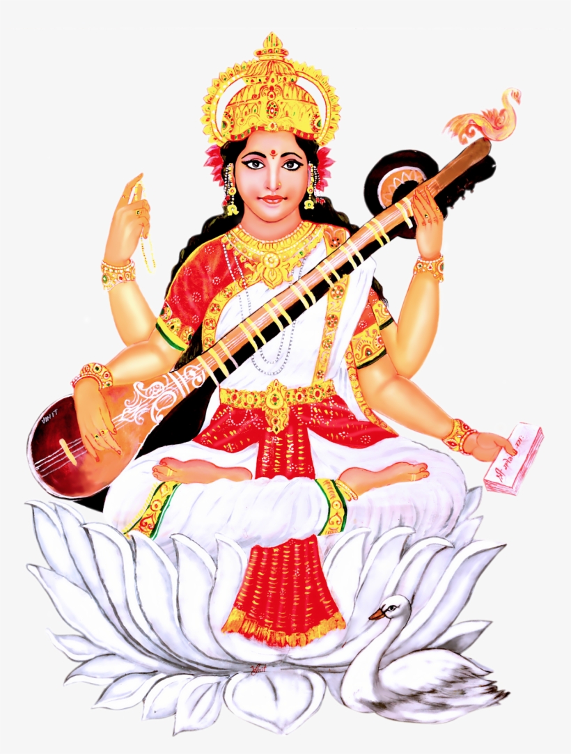 Jai Maa Saraswati Vinit Art - Art - 1257x1600 PNG Download - PNGkit