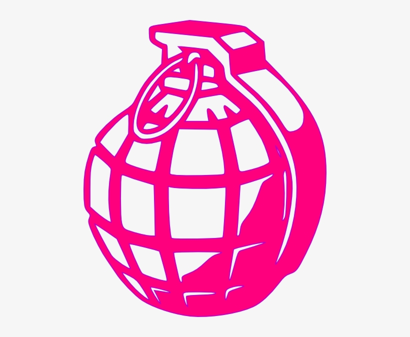 Pink Grenade Clip Art - Grenade Clip Art - 486x594 PNG Download - PNGkit