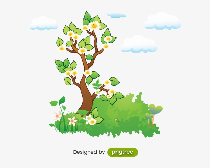 Spring Nature Scene Landscape Background, Nature, Fresh, - Illustrator ...