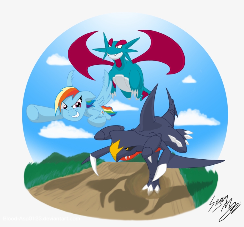 Blood-asp0123, Crossover, Garchomp, Pokémon, Rainbow - Cartoon ...