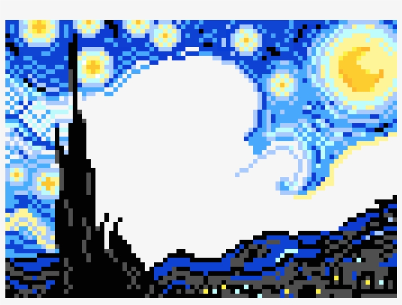 Starry Night - Pixel Art - 900x680 PNG Download - PNGkit