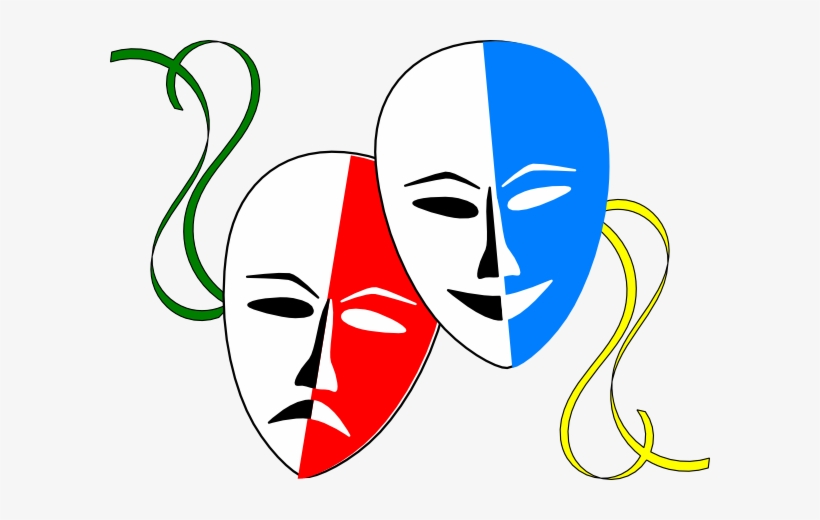 Mono Acting - Theatre Masks - 600x440 PNG Download - PNGkit