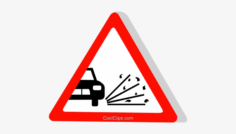 Eu Traffic Sign, Loose Gravel Royalty Free Vector Clip - Traffic Sign ...