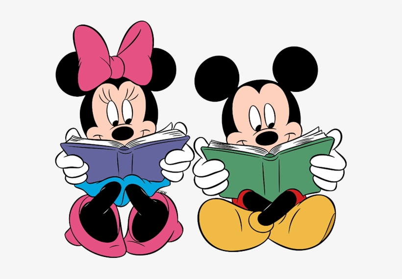 Mickey Minnie Reading - Mickey And Minnie Mouse Reading - 599x488 PNG ...