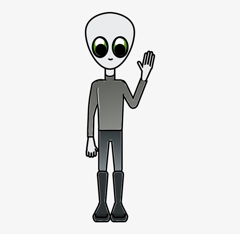 Download Transparent Goodbye Clipart Slim - Waving White Alien Shower ...