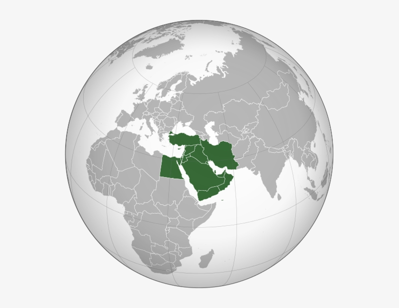 Location Of The Middle East - Middle East On Globe - 553x553 PNG ...