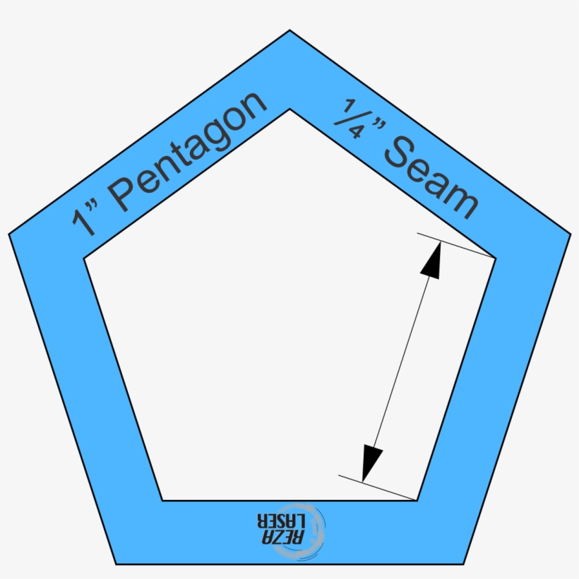 Pentagon 1″ Inch Acrylic Template I Spy With ¼” Seam - Parallel ...