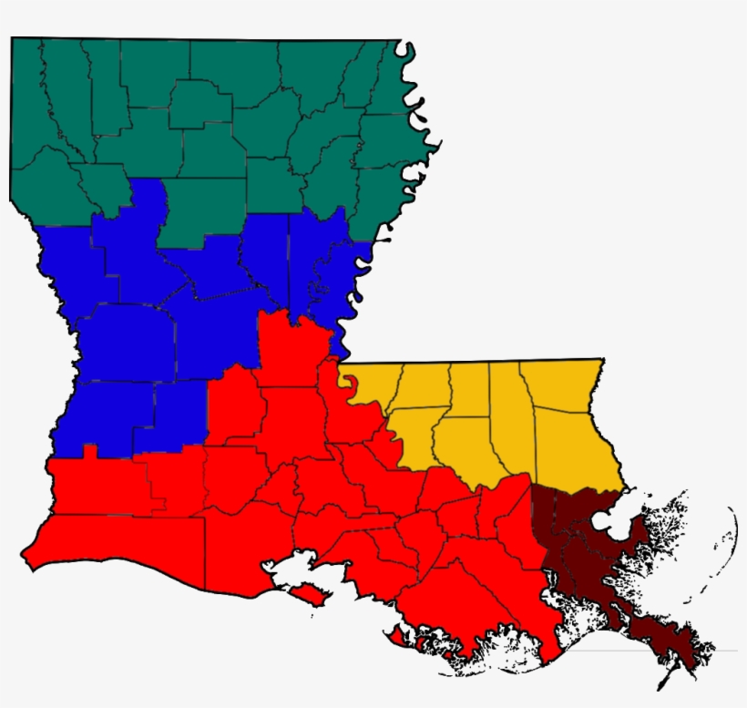 Download Transparent Blank Louisiana Regions Map - Louisiana Regions ...