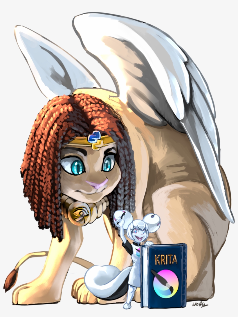 Kiki, The Krita Mascot, Is On The Foreground, Leaning - Krita - 1024x1266 PNG Download - PNGkit
