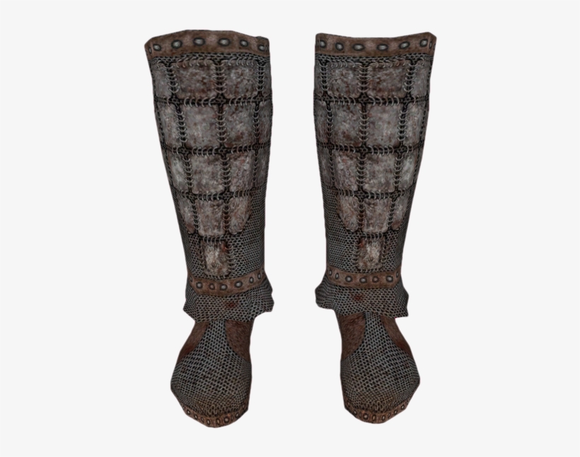 Chainmail Boots Female - Oblivion Chainmail Boots - 439x579 PNG ...