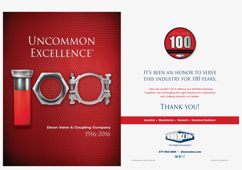 Dixon Valve 100 Year Anniversary Ad - Dixon Valve - 2475x1613 PNG ...