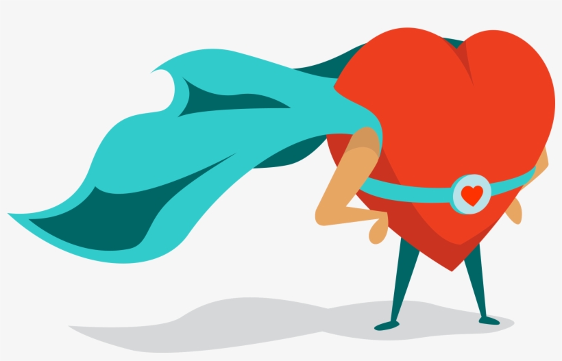 Hearts & Heroes - Cartoon Superhero Heart - 2400x1800 PNG Download - PNGkit