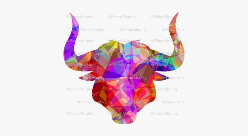 Bull Head Geometric Pattern - Geometric Bull - 400x370 PNG Download ...