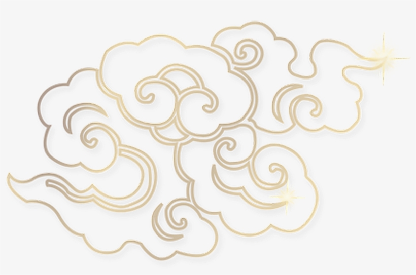 Golden Chinese Cloud Pattern