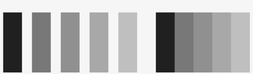 On The Left Side, Five Grey Bars Are Ordered From Dark - Brightness ...