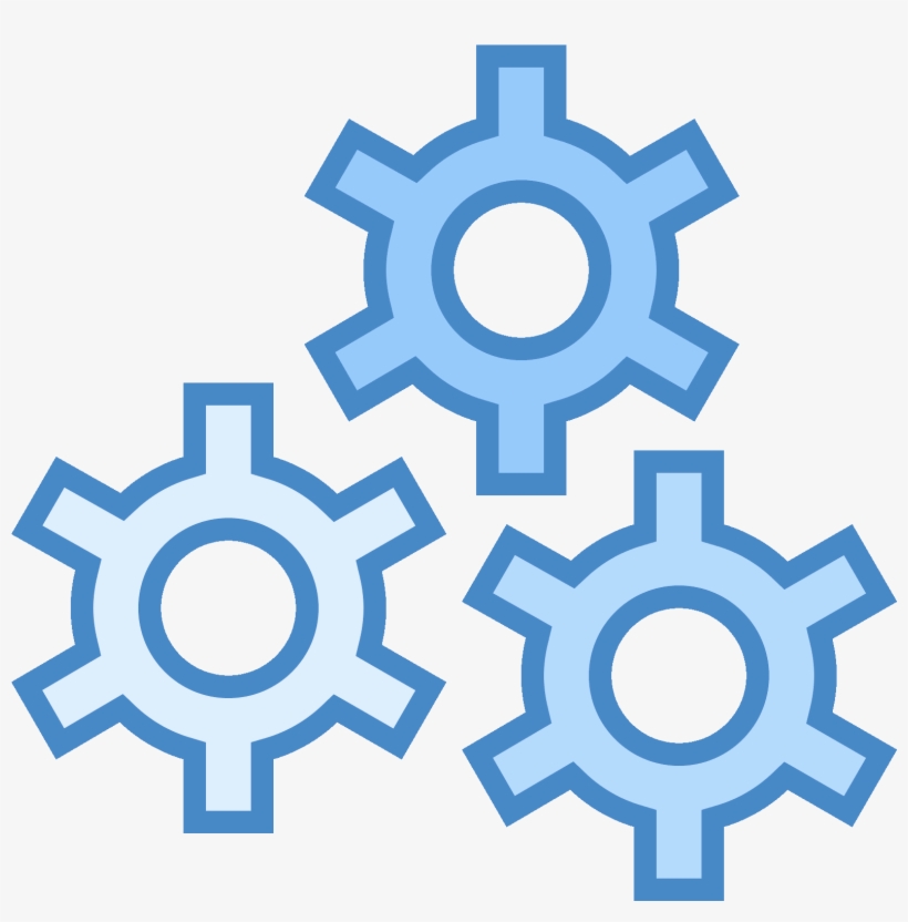 This Icon Has Three Gears In A Triangular Shape That - Zahnrad Blau Png ...
