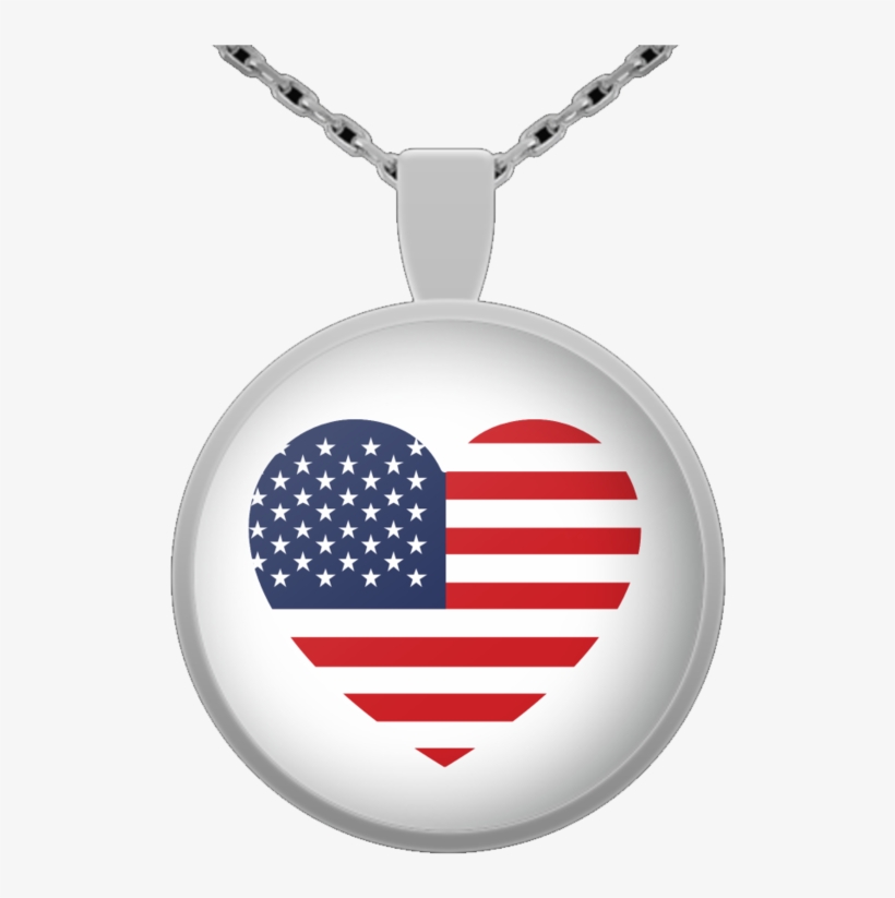 Usa Flag Heart Round Pendant Necklace - Election 2016 I Heart Jeb Bush ...