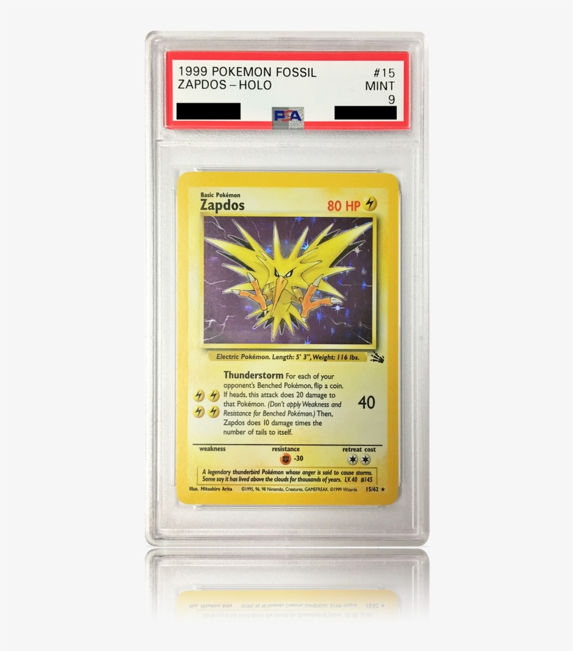 Psa 9 Zapdos 15/62 - Wizards Of The Coast Pokemon Fossil Rare Holo Zapdos - 498x996 PNG Download ...