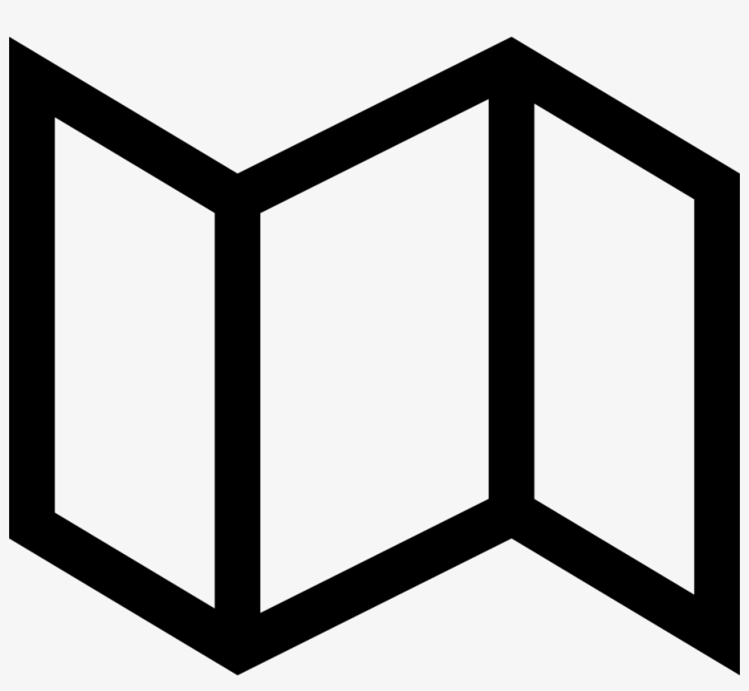 Download Transparent Map Folded Paper Of Three Parts Outline Comments ...