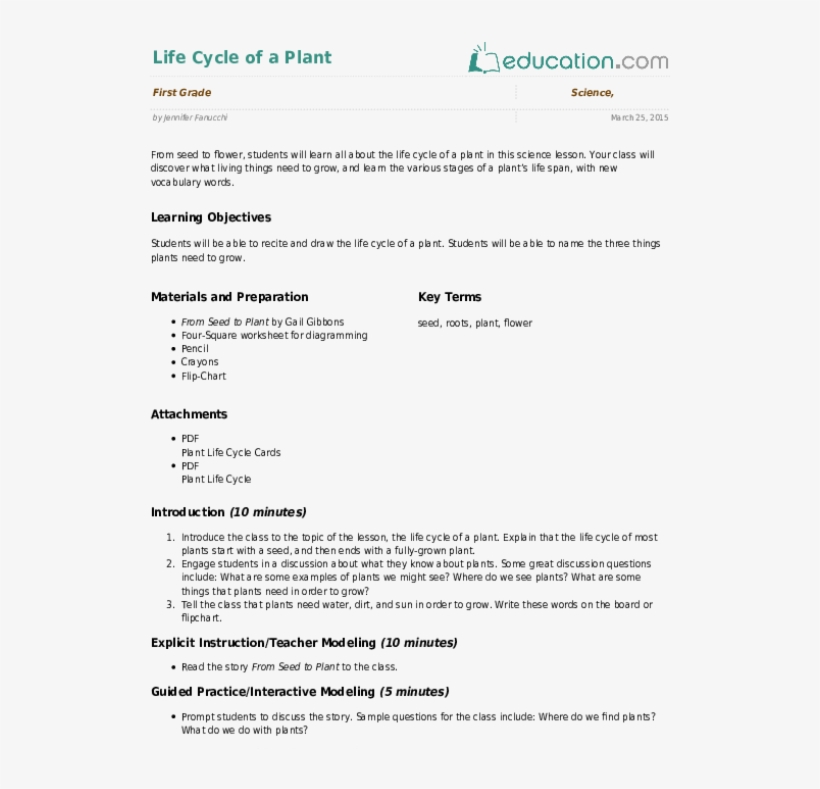 Life Cycle Of A Plant - Experiment Using The Scientific Method For ...