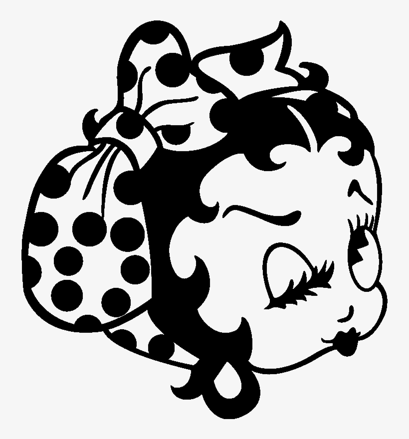 Sticker Betty Boop Avec Un Bandeau Ambiance Sticker - Black N White ...