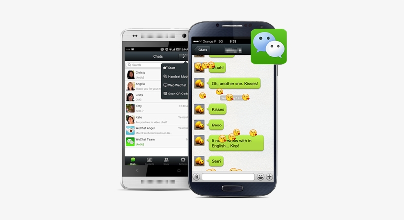 Wechat-phone - Wechat - 347x367 PNG Download - PNGkit