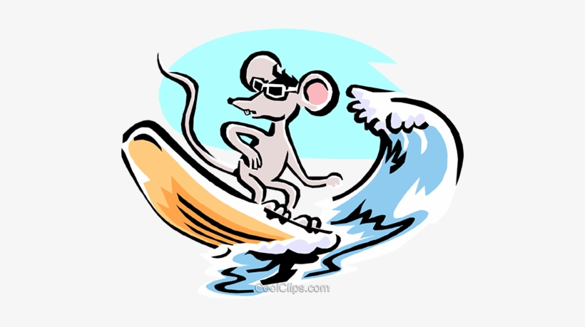 Mouse Cartoon Surfing Mouse Royalty Free Vector Clip - Rato Prancha De ...