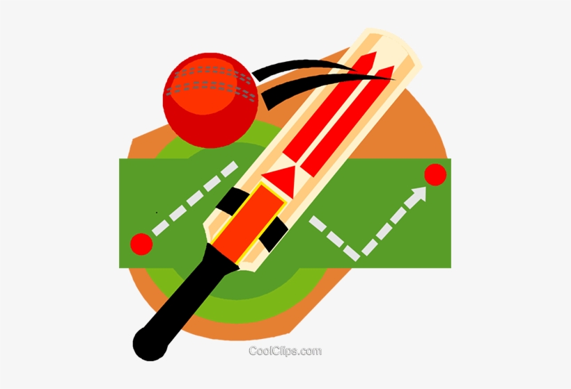 Cricket Paddle With Ball Royalty Free Vector Clip Art - Cricket Clipart ...
