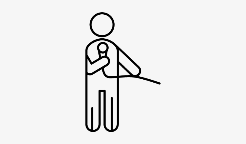 Singer With Microphone Vector - Sing A Song Stick Man - 400x400 PNG ...