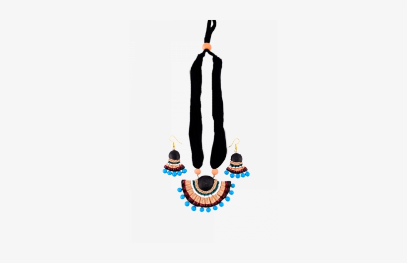 Black Chand Shaped Necklace With Earrings - Illustration - 300x450 PNG ...